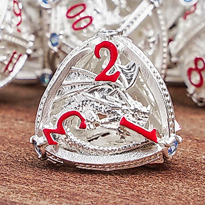 Metal Dice Set Hollow Polyhedral Skull Metal Dice Suitable 7Pcs Set for Dungeons and Dragons RPG MTG Table Games D&D Pathfinder Shadowrun and Math Teaching (Black Plus Gold)