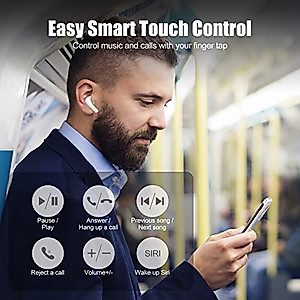 KCOOL Wireless Earbuds, HiFi Stereo Earphones Bluetooth 5.2 Headphones, Noise Reduction, Auto Pairing Mini Earbuds 30 hrs Playtime with Charging Case for Sports/Work, Gifts for Dad/Him