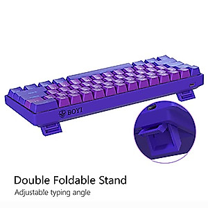 BOYI Wired 60% Mechanical Gaming Keyboard, Mini RGB Cherry MX Switch PBT Keycaps NKRO Programmable Type-C Keyboard for Gaming and Working (Queen Color,Cherry MX Red Switch)