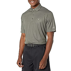 Callaway Men's Pro Spin Chevron Jacquard Short Sleeve Golf Shirt (Size X-Small-4X Big & Tall), Black Lichen, Small