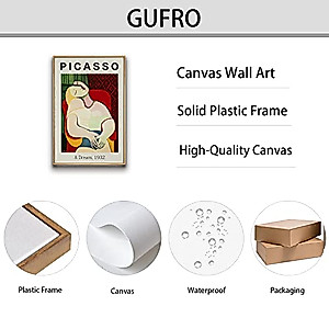 Framed Canvas Print Wall Art A Dream Famous Paintings Artwork By Pablo Picasso Canvas Prints Home Decoration for Living Room, Bed Room, Office - 12x16in Natural Framed
