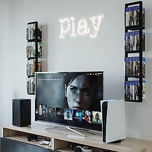 You Have Space Wall Mount 34 Inch Media Storage Rack CD DVD Organizer Metal Floating Shelf Set of 2 Black