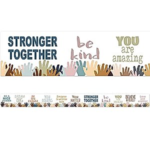 Teacher Created Resources Everyone is Welcome Helping Hands Straight Border Trim (TCR7124)
