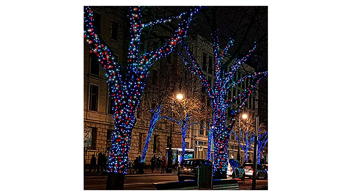 Dazzle Bright 200 LED Red White Blue String Lights for 4th of July