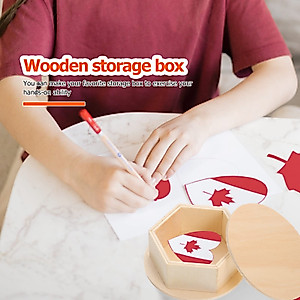 SEWACC 6 Pcs Diy Storage Box Small Containers Clay Storage Bins Simple Storage Holder Wood Storage Case Sundries Case Wood Organizing Container Wood Case Small Wooden Box Round