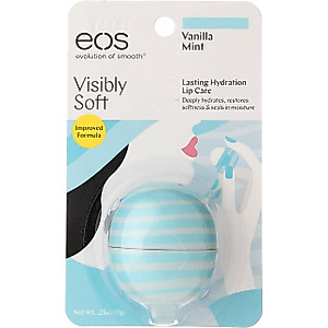 EOS Visibly Soft Lip Balm Sphere, Vanilla Mint 0.25 Ounce (Value Pack of 3)