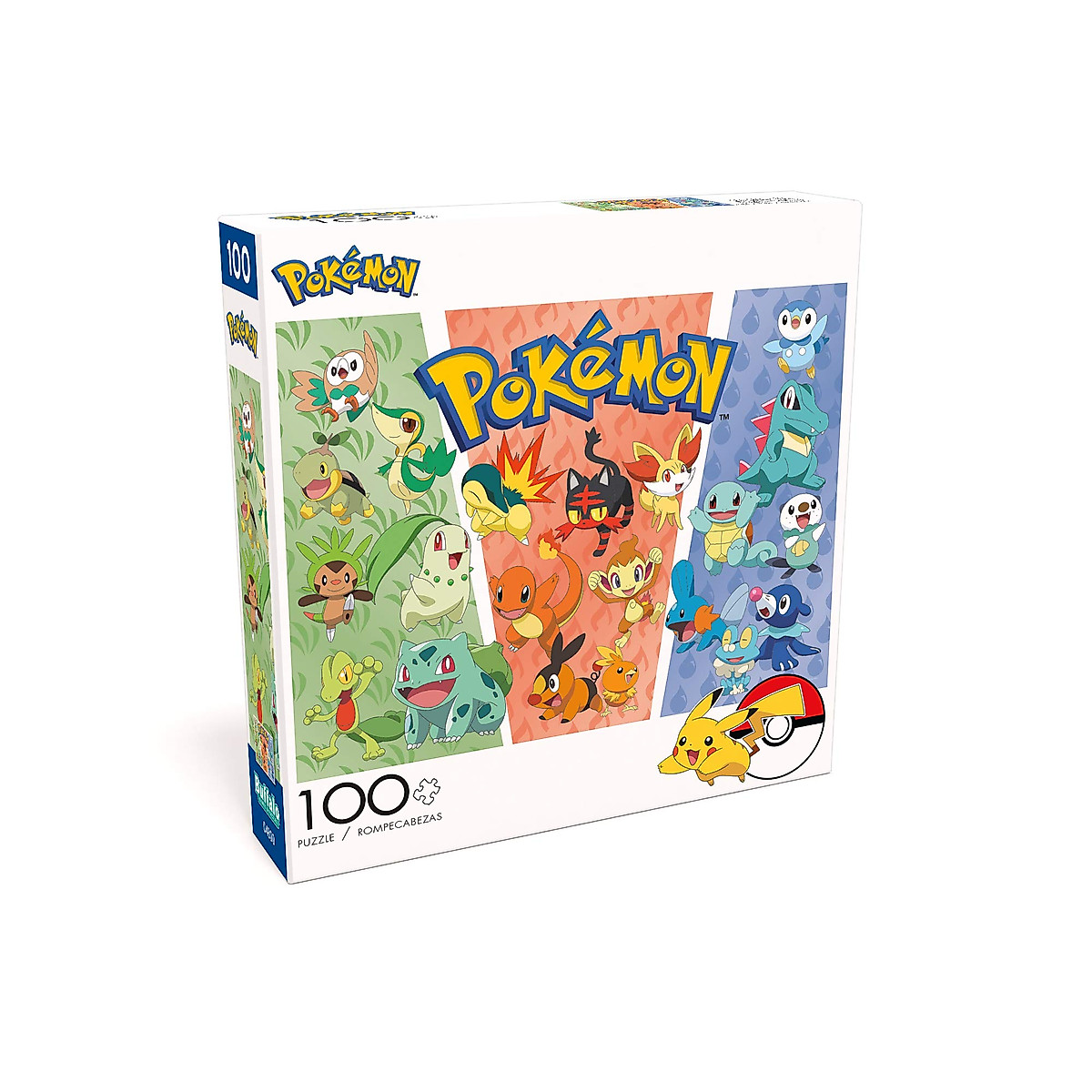Buffalo Games - Pokemon- Starters Pokemon - 100 Piece Jigsaw Puzzle for Families -Challenging Puzzle Perfect for Game Nights - Finished Size is 15.00 x 11.00