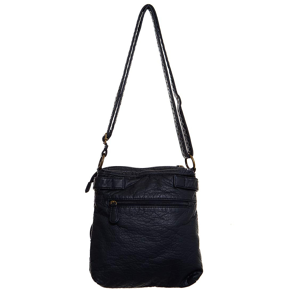 Ampere Creations Soft Vegan Leather Handbag Multi-functional Crossbody (Navy Blue)