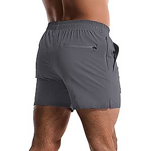 Lempue 2 Pack Workout Gym Shorts for Men 5 Inch Lightweight Running Shorts Quick Dry Sports Athletic Shorts with Pockets