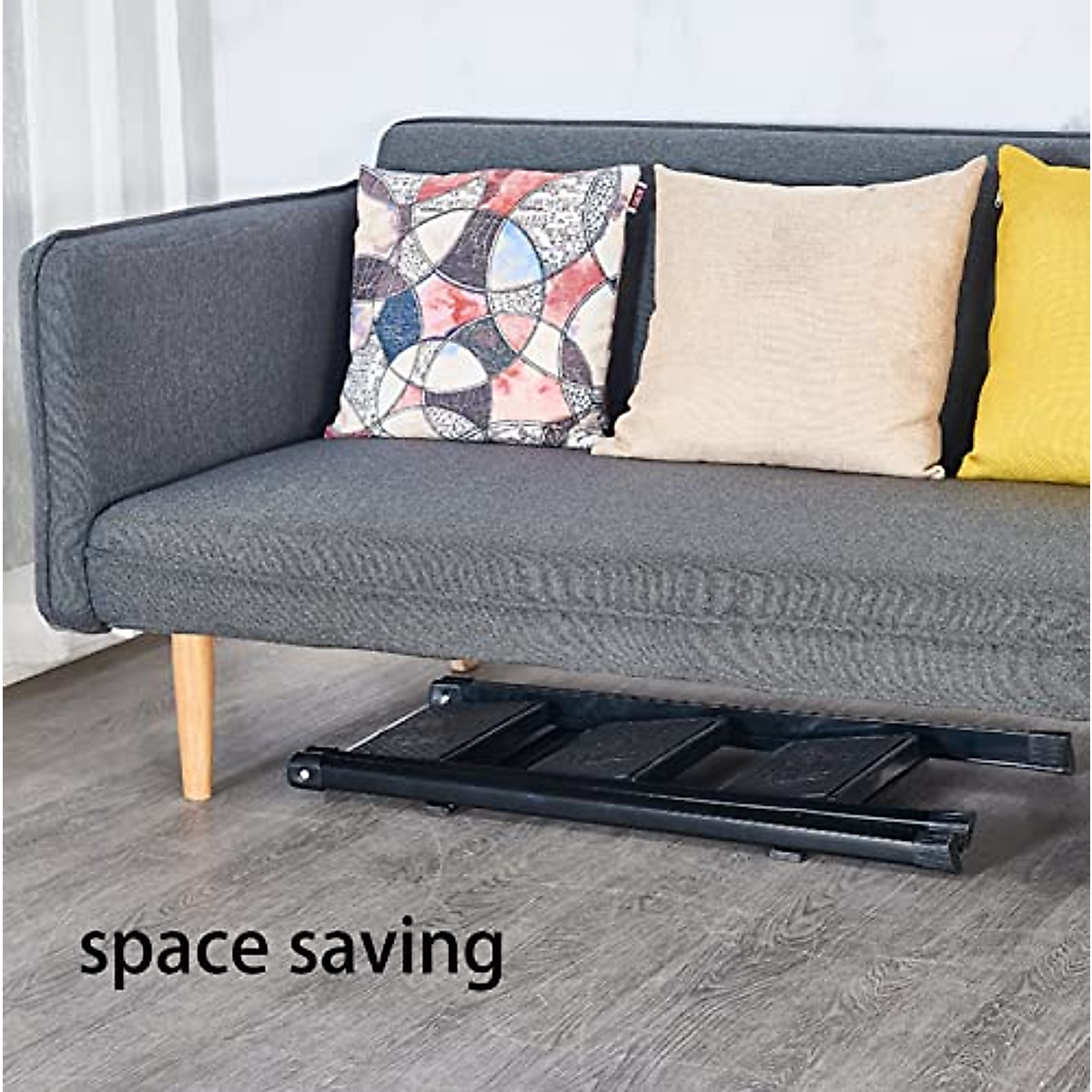 LUCEAE Step Stool3Step Steel Ladder Folding Step Stool,Sturdy and Durable Extra Wide Treads with Non-Slip Rubber Sleeve,Portable and Lightweight Home/Kitchen/Closet/Bedroom/Office Wide Platform Steps