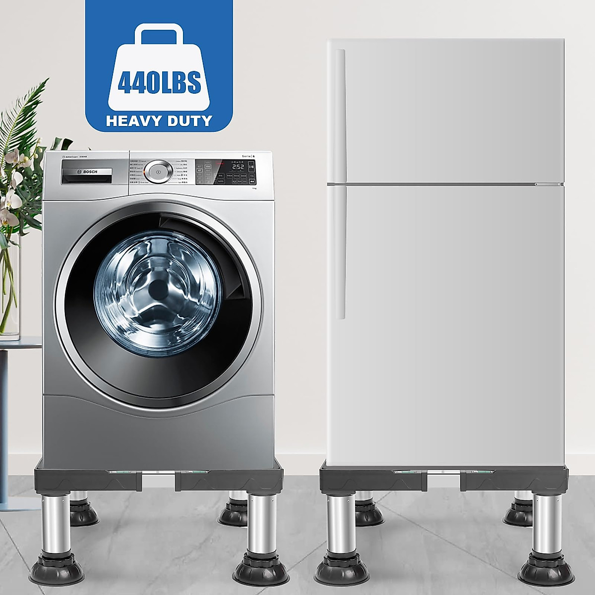 Nefish Mini Fridge Stand and Upgraded Washer and Dryer Stand Bundle