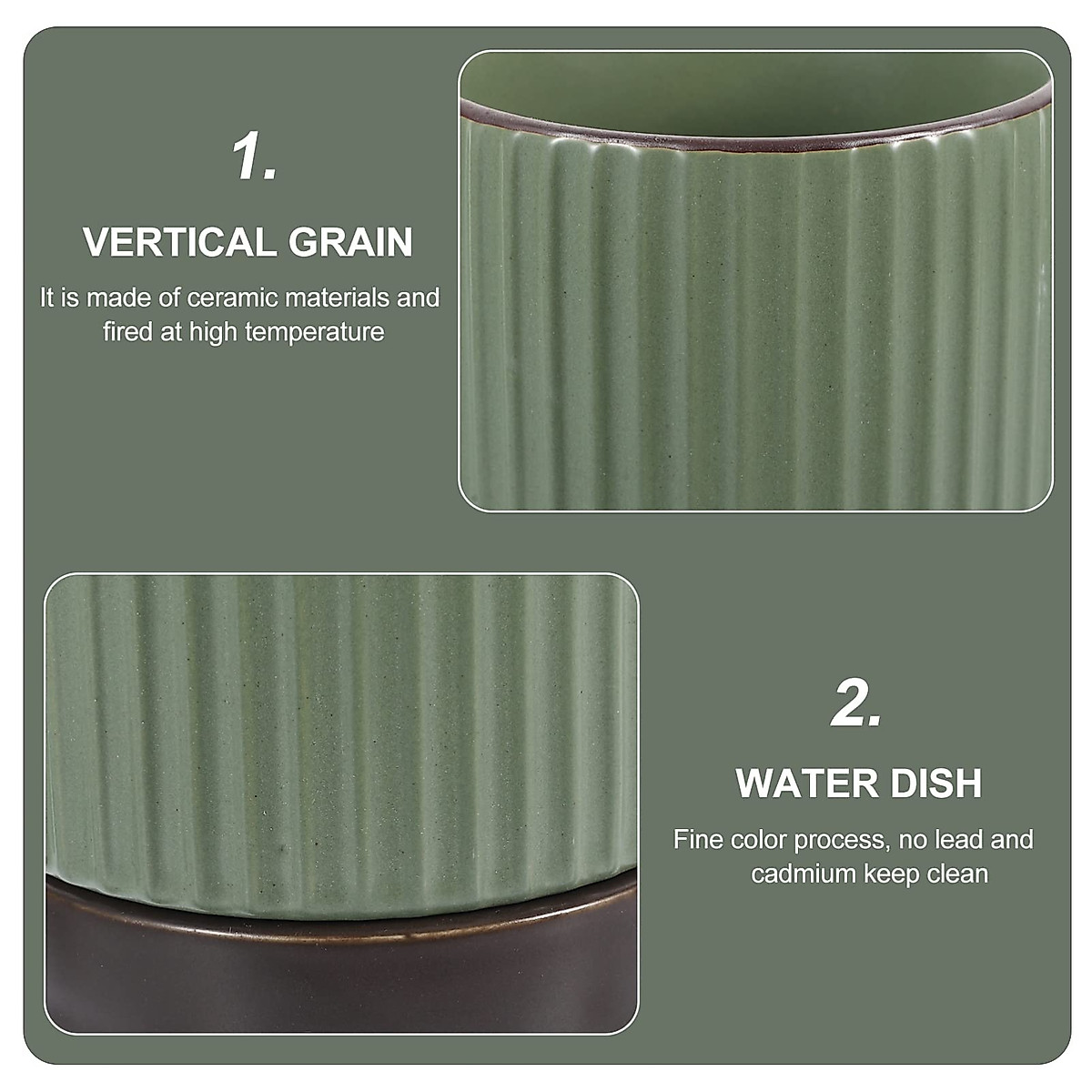 PAREKS Sunflower Decor Kitchen Chopsticks Holder Basket Ceramic Utensil Drying Rack Draining Cutlery Spoons Cage Tableware Organizer Caddy Spoon Forks Box Green Utensil Holder/1032