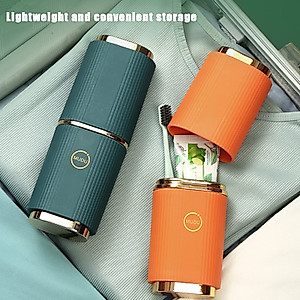 Crystalberry Travel Toothbrush Case Holder, Multifunctional Travel Cup Toothbrush Case and Carrier, Portable Travel Toothbrush Storage Box for Home Bathroom School Travel Business Trip Camping