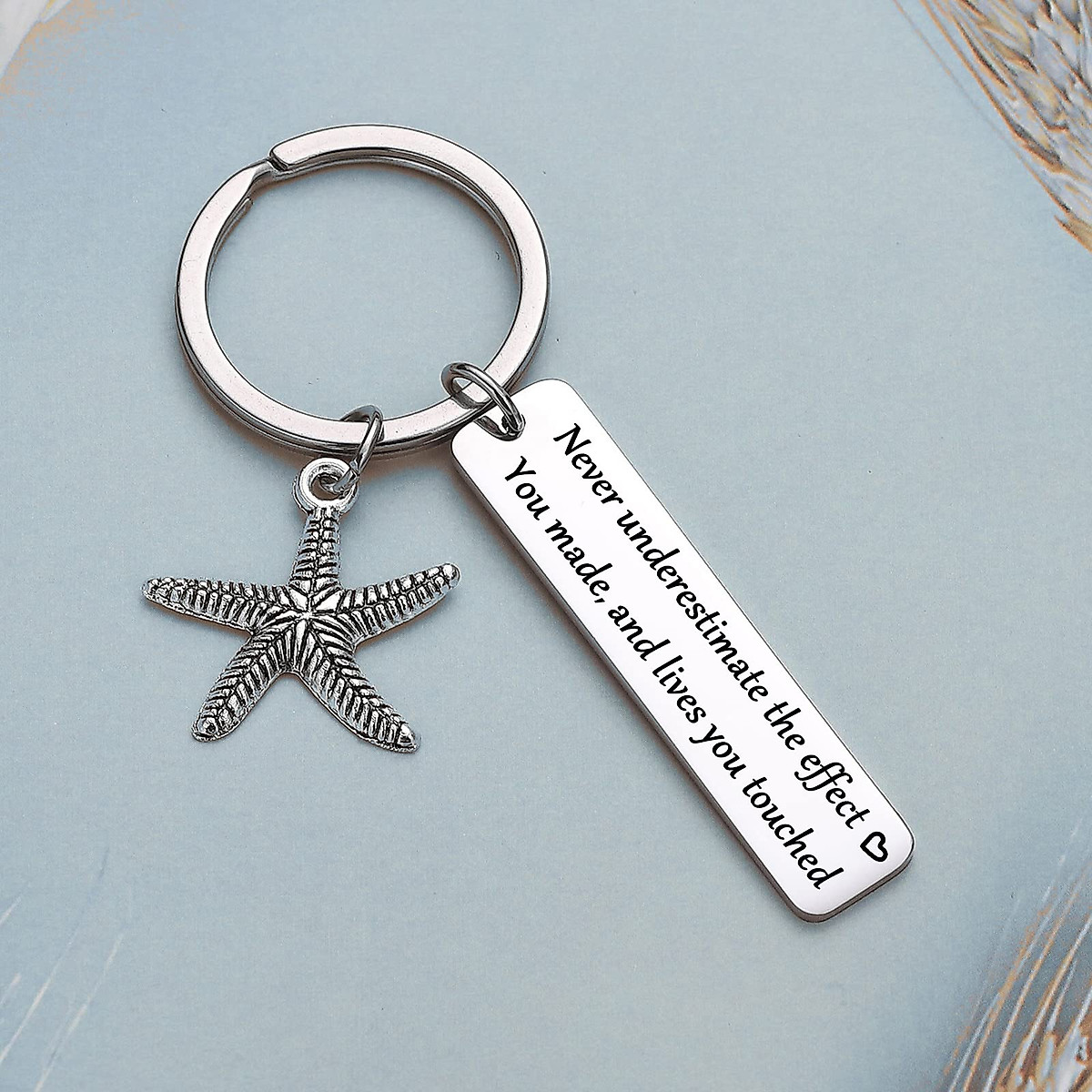 JIUSHUN Coworker Appreciation Keyring starfish poem jewelry Coworker gift Social Worker Thank You Keychain Volunteer Appreciation Gift Coworker Keychain Social Worker Keychain Social Worker gift