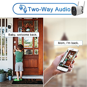 Facamword Solar Security Camera Outdoor Wireless 1080P WiFi Home Surveillance Camera Color Night Vision PIR Human Motion Detection Alert Spotlight Two Way Audio Battery Powered