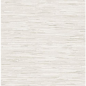 NuWallpaper NUS2875 Cream Grassweave Peel & Stick Wallpaper, Neutral