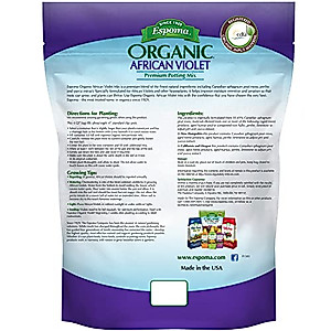 Espoma Organic Natural and Organic Premium Potting Soil Mix for African Violets and All Indoor Flowering Houseplants. for Organic Gardening. 4 Quart Bag