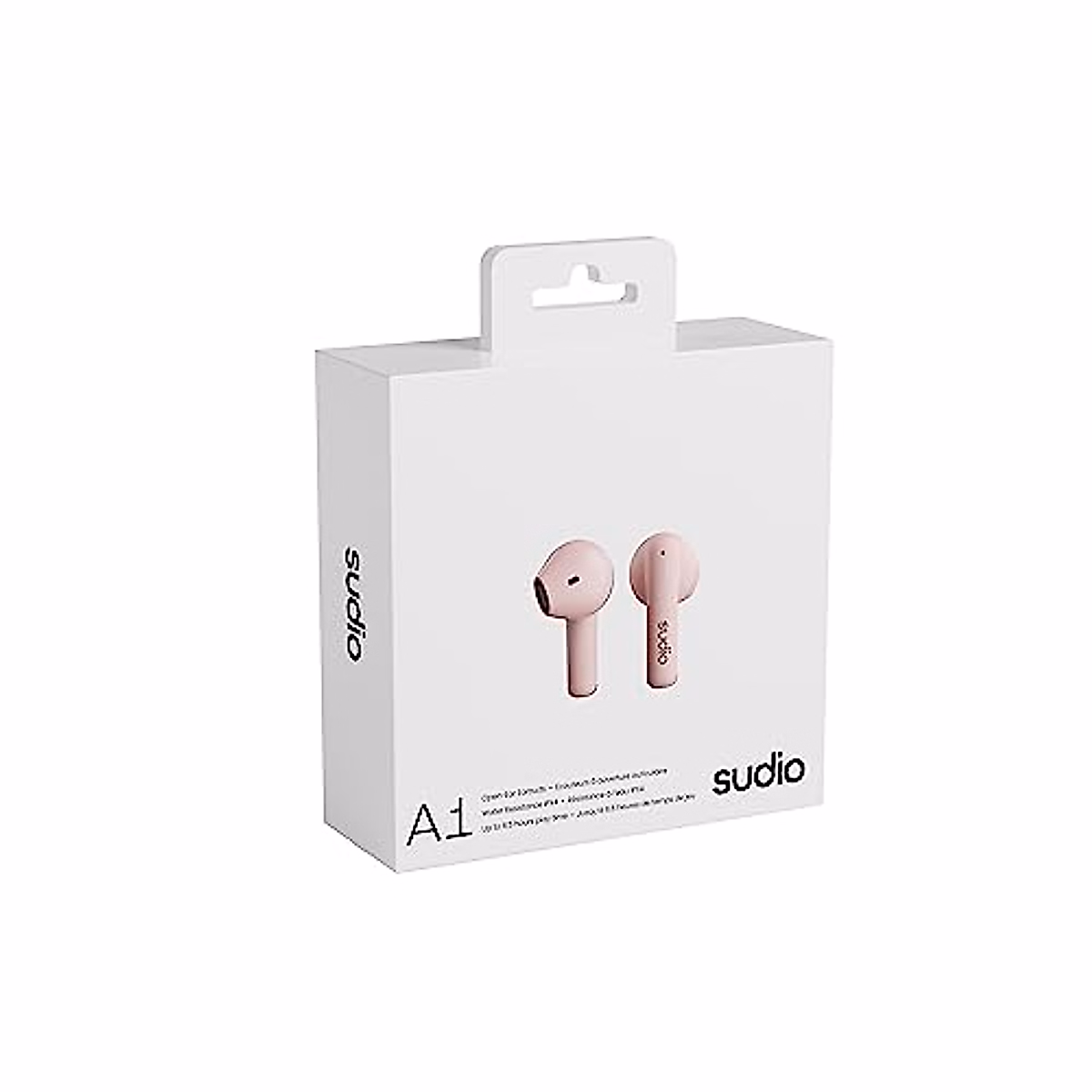 Sudio A1 True Wireless Earbuds Bluetooth 5.3 Headphones Touch Control with Wireless Charging Case Compact IPX4 Waterproof Open-Ear Built-in Mic Headset Premium Crystal Sound