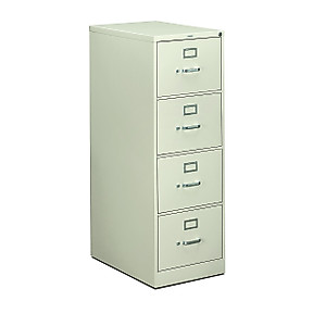 HON 4-Drawer Filing Cabinet - 310 Series Full-Suspension Legal File Cabinet, 26-1/2-Inch Drawers, Light Gray (H314)