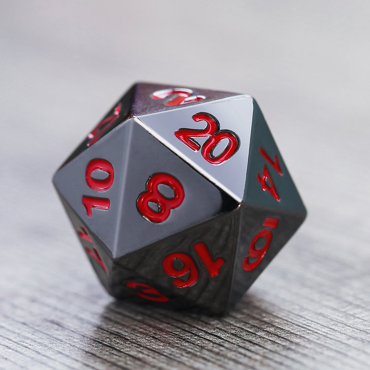 Frienda Zinc Alloy Metal Polyhedral 7-die Dice Set Compatible with Dungeons and Dragons RPG Dice Gaming Math Teaching, D20, D12, 2 Pieces D10 (00-90 and 0-9), D8, D6 and D4 (Black and Red)