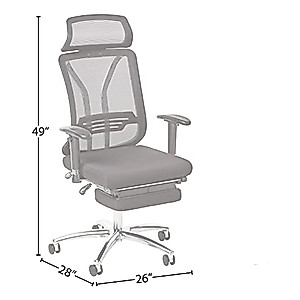 CangLong Ergonomic High Back Office Reclining Computer, Large Gaming Desk Chair with Headrest Adjustable Footrest and Lumber Support, Black