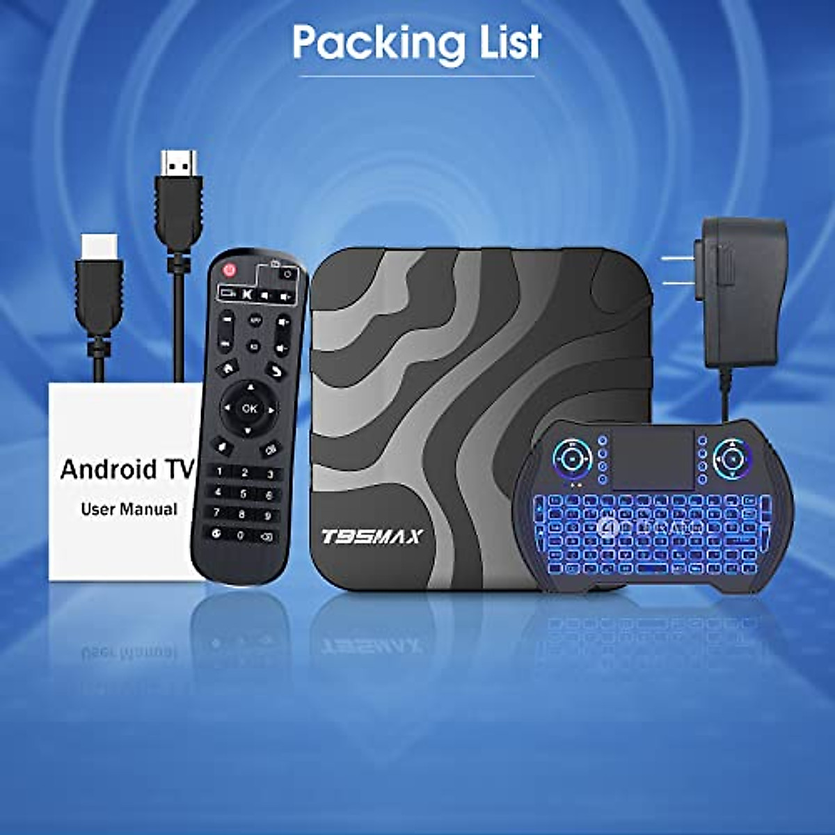 Android TV Box, T95MAX Android TV Box 12.0 H618 4GB 64GB Android Box Support WiFi6 2.4G/5.8Ghz Bluetooth 5.0 with Mini Backlit Keyboard 3D 6K Ultra HD TV Box…