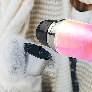 Stainless Steel Leather Vacuum Insulated Mug Psychedelic Thermos Water Bottle for Hot and Cold Drinks Kids Adults 16 Oz