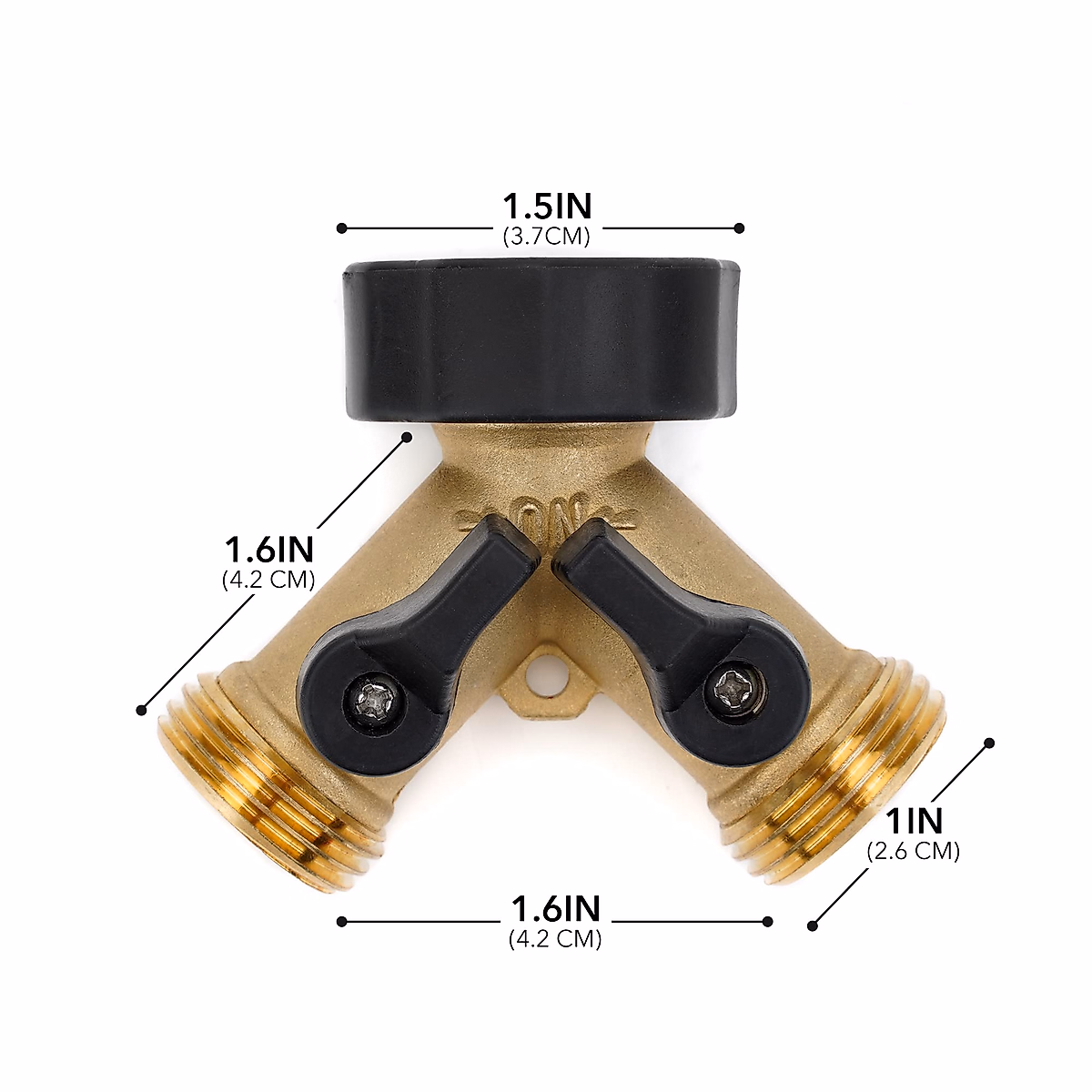 Stanbroil Garden Hose Adapter with 2 Valves, 3/4 Inch Heavy Duty Brass Y Connector Tap Splitter