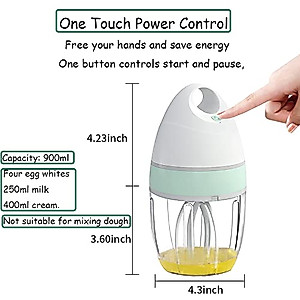 MIGECON Stand Mixer Electric Kitchen Mixer Egg Stand Milk Frother Hands-free Mixer Electric Whisk Drink Mixer for Food Whipping,Whisk Egg White,Cake Mixer, Chocolate Milk Mixer 900ml