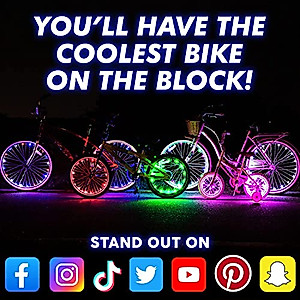 Activ Life LED Bike Wheel Lights: Light Up Your Summer Adventures, 100% Brighter & Visible from All Angles for Ultimate Safety and Style - Batteries Included, 2-Tire Pack, Color Changing