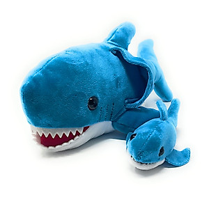 Fun Stuff Shark Plush Stuffed Animals – 18-inch Plush Shark with Baby Shark Plush | Kids Toy Set 2pc Bundle Shark Plush Toy | Shark Plushie
