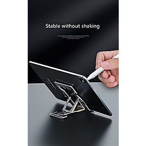 Cell Phone Stand, Fully Foldable,Aluminum Phone Stand with Non-Slip Anti-Scratch Pad Portable Ultra-Thin Phone Holder.Compatible with iPhone, iPad, Nintendo Switch, Tablets (7-13), All Phones Grey