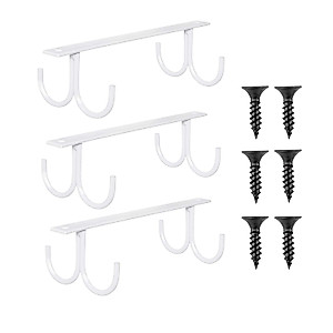 TRUSBER Mug Holder Under Shelf Coffee Cups Organizer Under Cabinet 3 Pack Cups Mugs Rack with Hooks 12 Hanging Hooks for Mugs,Coffee Glass Cups