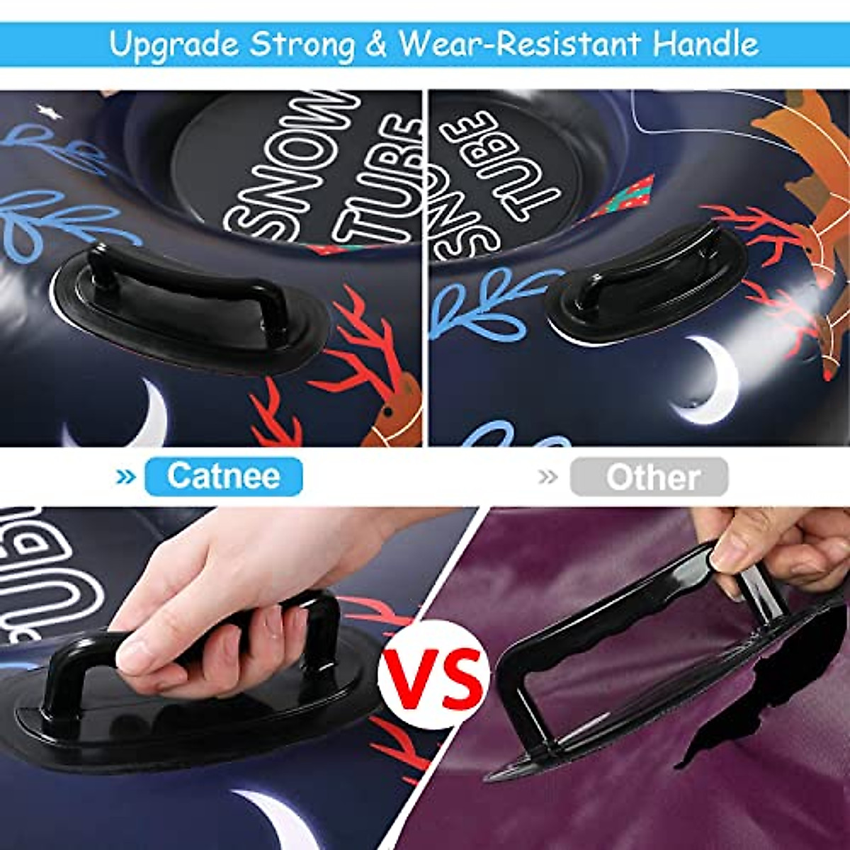 Snow Tube Inflatable Snow Sled - 47 inches Heavy-Duty Snow Tube for Adults, Super Thick 0.7mm PVC Snow Tubes Inflatable Float for Winter Outdoor Sledding, Perfect Christmas/New Year Gift