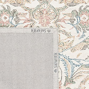 Safavieh Micro-Loop Collection 4' x 6' Ivory/Blue MLP901M Handmade Premium Wool Area Rug