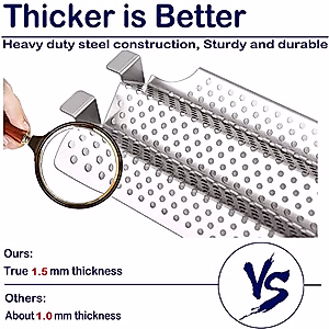 Heat Plate Shield Stainless Steel Gas Burner Cover Grill Replacement Parts for Viking VGBQ 30 in T Series, VGBQ 41 in T Series, VGBQ 53 in T Series, VGBQ30, VGBQ41, VGBQ53, 4 Pack Flame Tamers