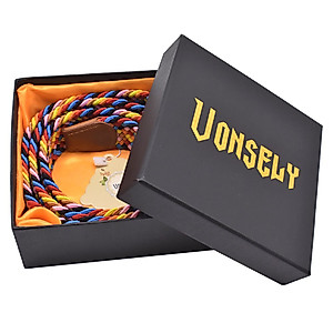 VONSELY Stretch Belt, Elastic Belts Braided Fabric Belt Colorful Woven Belts for Men and Women,Candy Color