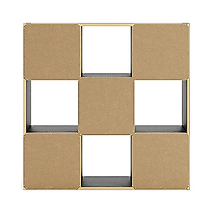 Signature Design by Ashley Langdrew Contemporary 9 Cube Storage Organizer or Bookcase, Black