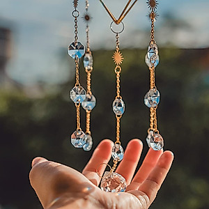 Decozion Sun Catchers with Crystals - Reflect Sunlight & Cast Rainbow Prisms Everywhere - Hanging Crystal Suncatcher for Window - Crystal Sun Catchers Indoor Window - Hanging Crystals for Decoration