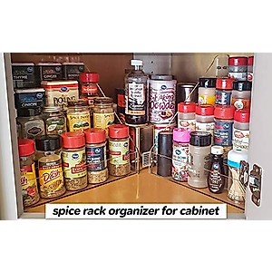 AmHoo Acrylic Spice Rack - 5 Tiers Seasoning Shelf Kitchen Spice Rack Organizer for Cabinets