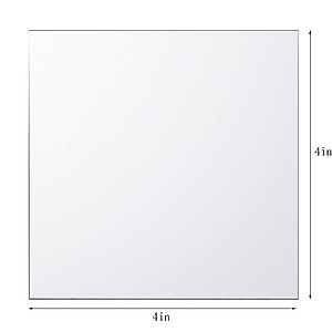 Suwimut 50 Pack Square Glass Mirror Tiles, 4x4 Inch Small Square Decorative Glass Mirrors for Table Centerpieces, Crafts, Wall, Mosaics, DIY Home Projects, Decorations, Arts and Crafts Supplies