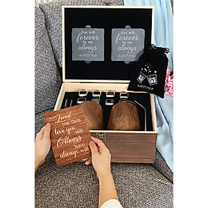 Gift for Her Anniversary Best Birthday Gifts for Girlfriend, Wine Tumbler Gift Set Wood Anniversary 5 Year Gift for Her Romantic, 1st Anniversary for Her 'To My Gorgeous Girl' Engraved Wooden Gift Set