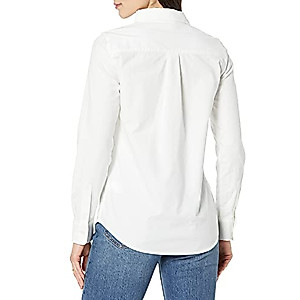 Amazon Essentials Women's Long Sleeve Button Down Stretch Oxford Shirt (Available in Plus Size), White, XX-Large