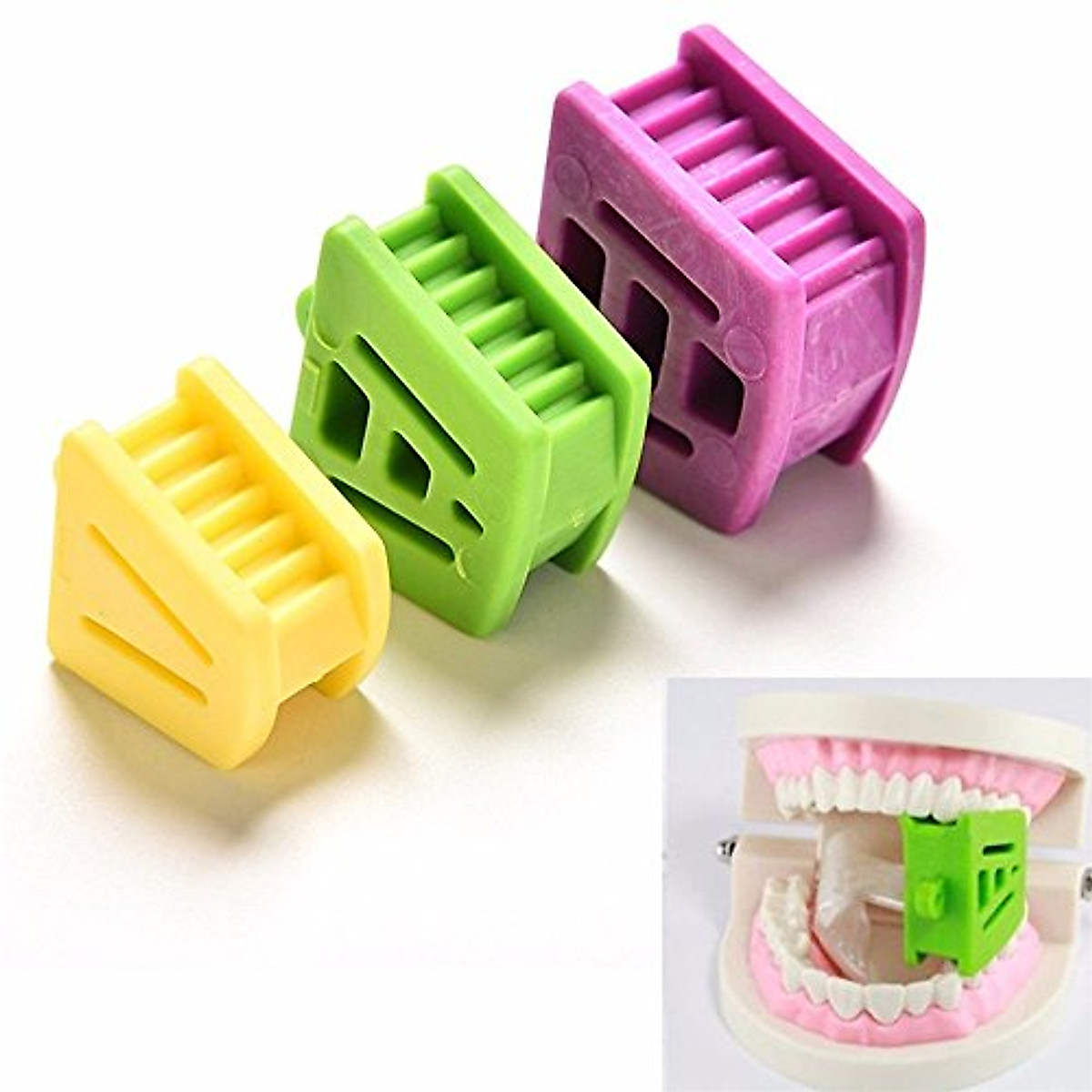 WSERE 3 Pack Professional Dental Bite Block Mouth Cheek Retractors Tongue Guard Autoclavable Oral Care Props Small Medium Large
