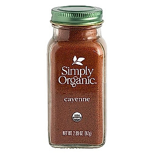 Simply Organic Cayenne Pepper, 2.89 Ounce, Pure, Organic Cayenne Peppers, No GMO's, Kosher Certified