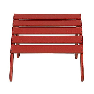 WO Home Furniture Adirondack Ottoman Outdoor Patio Footrest 13.5" Inch Folding Footstool for Outdoor Adirondack Chair (Red)