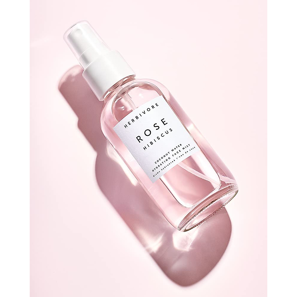 HERBIVORE Rose Hibiscus Coconut Water Hydrating Face Mist – Natural Dewy Glow, Organic Rose Water + Vegan Hyaluronic Acid, Plant-Based, Vegan, Cruelty-Free, 4 oz