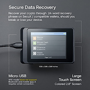 SecuX W10 Crypto-Asset Hardware Wallet - The Ideal Solution for Safely Storing Your Bitcoin, Ethereum, Ripple, Litecoin, Bitcoin Cash and More