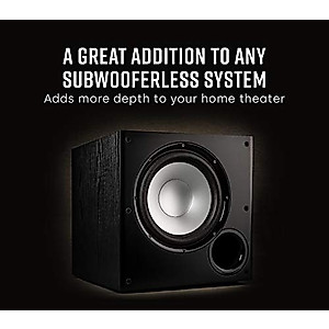 Polk Audio PSW108 10" Powered Subwoofer | 100W Peak Power | Explosive Performance for Movies & Music | Black