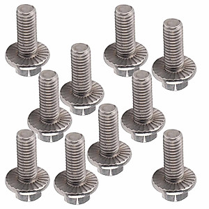 10pcs M6 Stainless Steel Hex Flange Screws Washer Head Bolts Fastener Hex Head With Flange(M6*16)